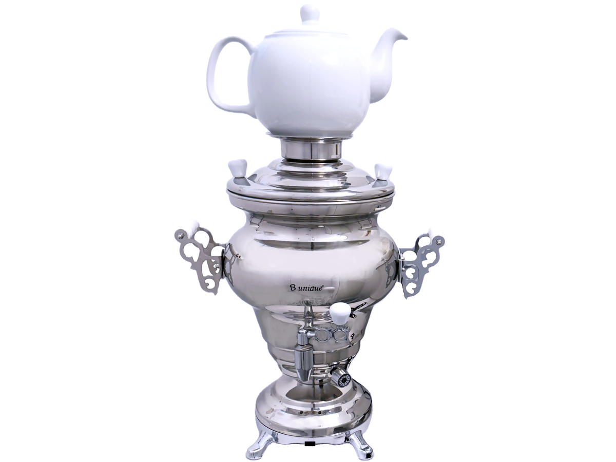Fancy Electric Stainless Steel Tea Maker With Porcelain Teapot (Samova ...